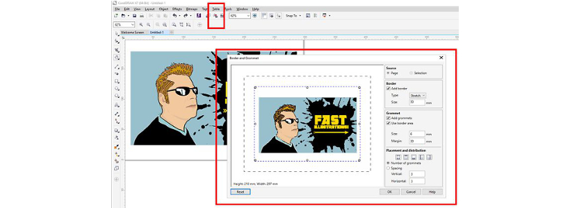 3 Steps to Add Borders and Grommets in CorelDraw's X8