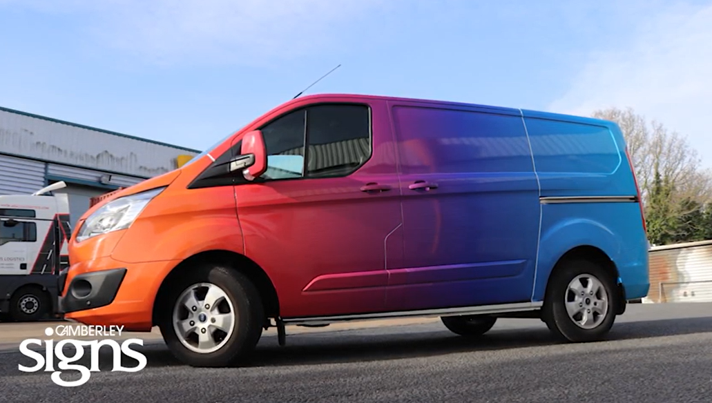Vintage Vinyl: Colorful Gradient Van Wrap
